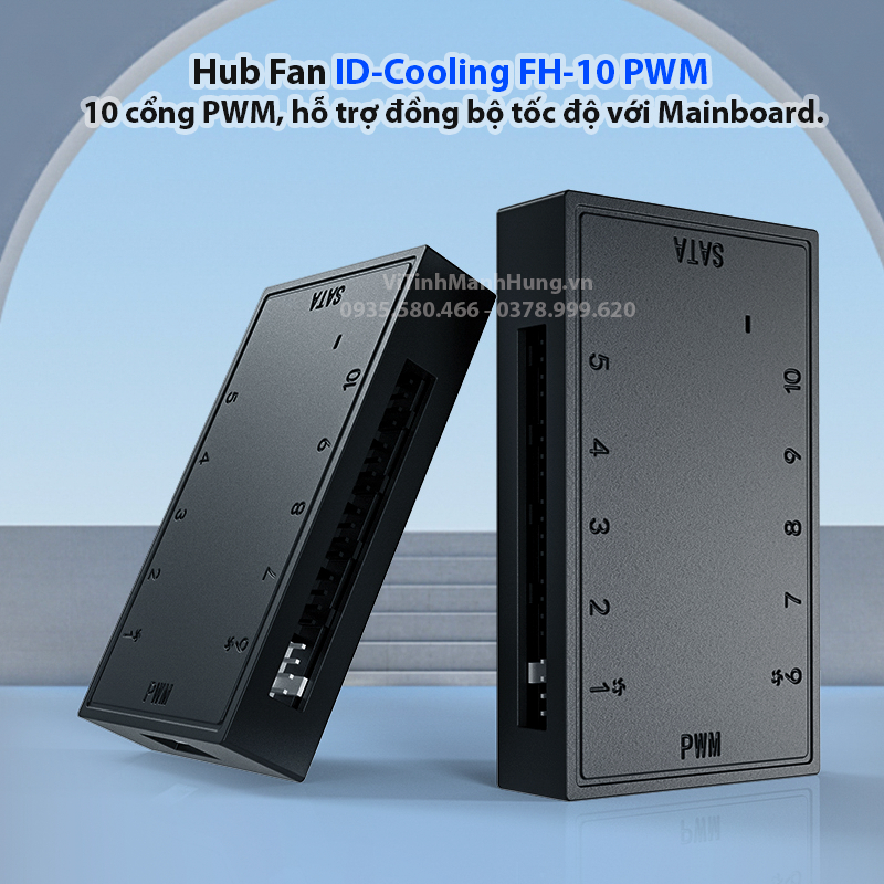Hub Fan ID-Cooling FH-10 PWM, 10 cổng PWM, hỗ trợ đồng bộ tốc độ với ...