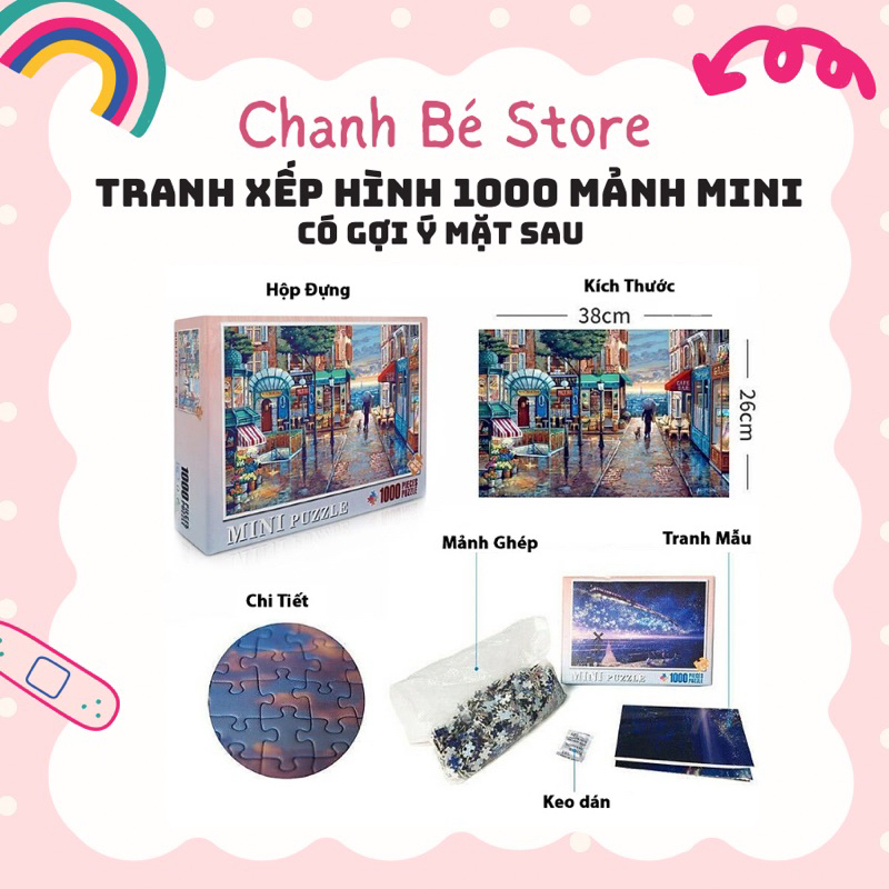 Đồ Chơi Tranh Ghép Xếp Hình 1000 Mảnh Mini, Jigsaw Puzzle 1000pcs, Lắp ...