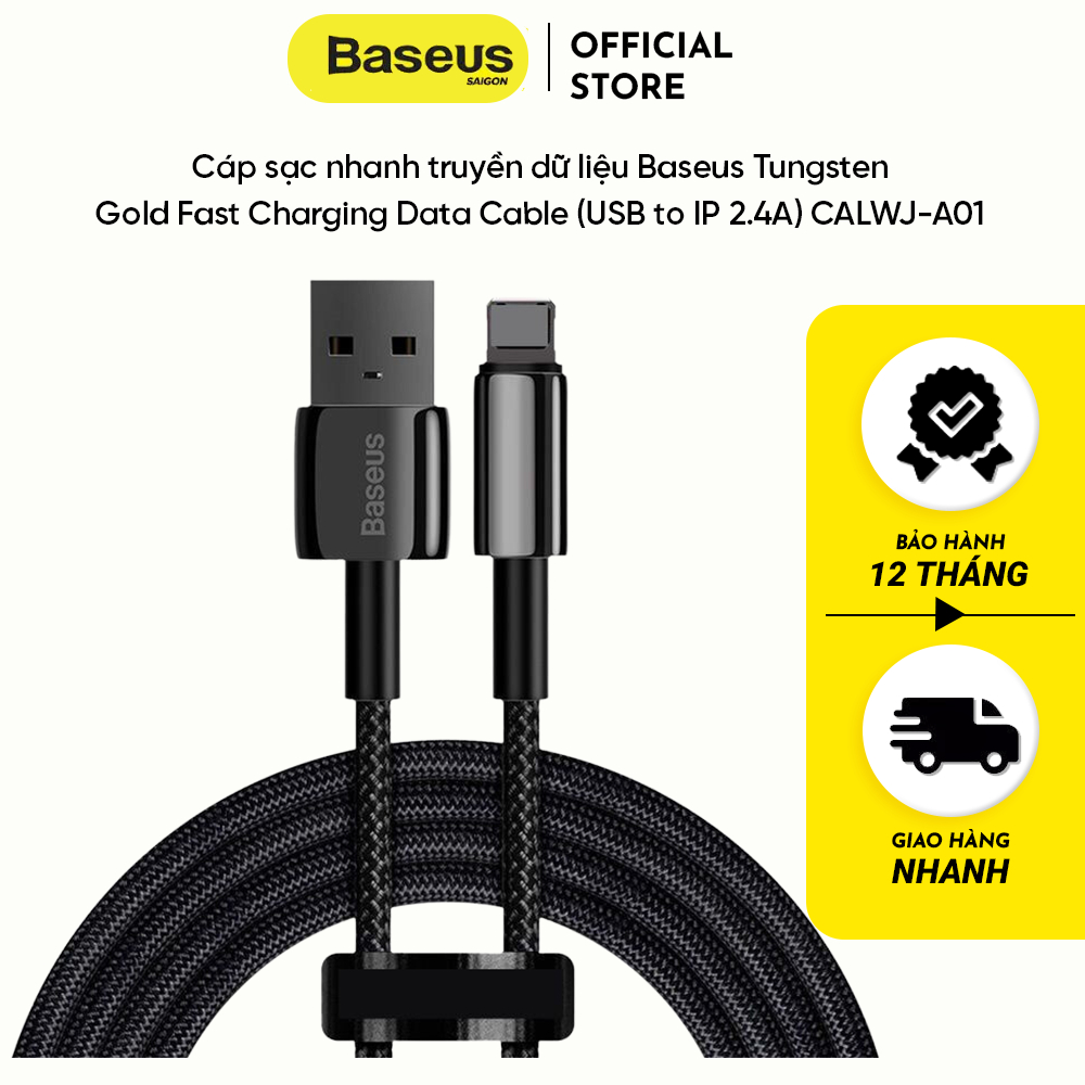 Cáp sạc usb-L Baseus CALWJ-A01 tungsten gold fast charging data cable ...