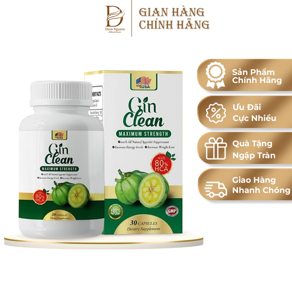 Đốt Mỡ Siết Cơ Gin Clean Made In USA Hộp 30 viên | Shopee Việt Nam