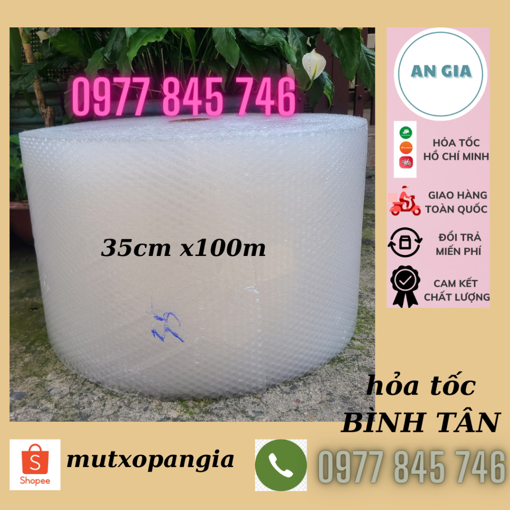 [HỎA TỐC BÌNH TÂN ] 35cm x 100m Màng xốp hơi ,bong bóng khí gói hàng | Shopee Việt Nam