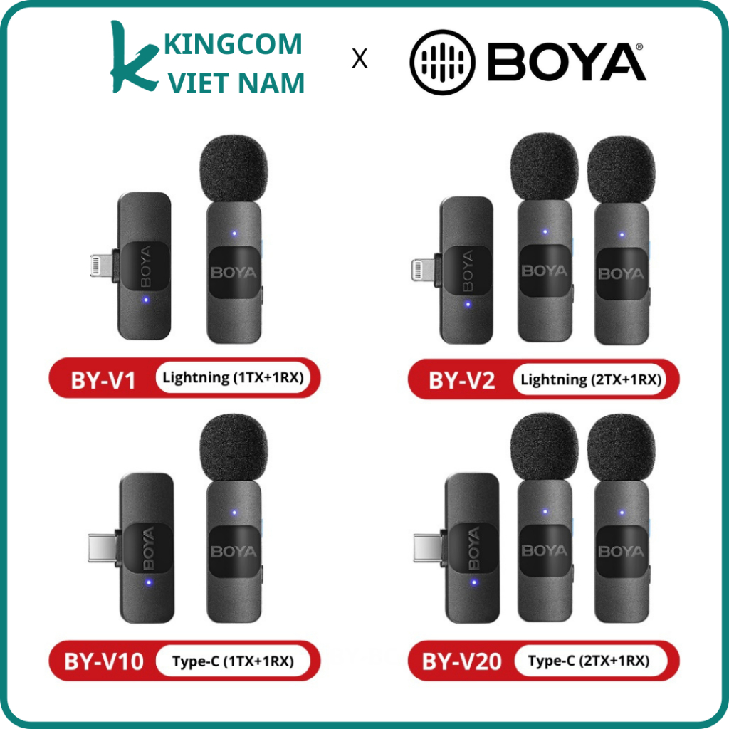 BOYA BY-V1 / BY-V2 / BY-V10 / BY-V20 - Mic Thu Âm Không Dây 2.4Ghz Cho ...