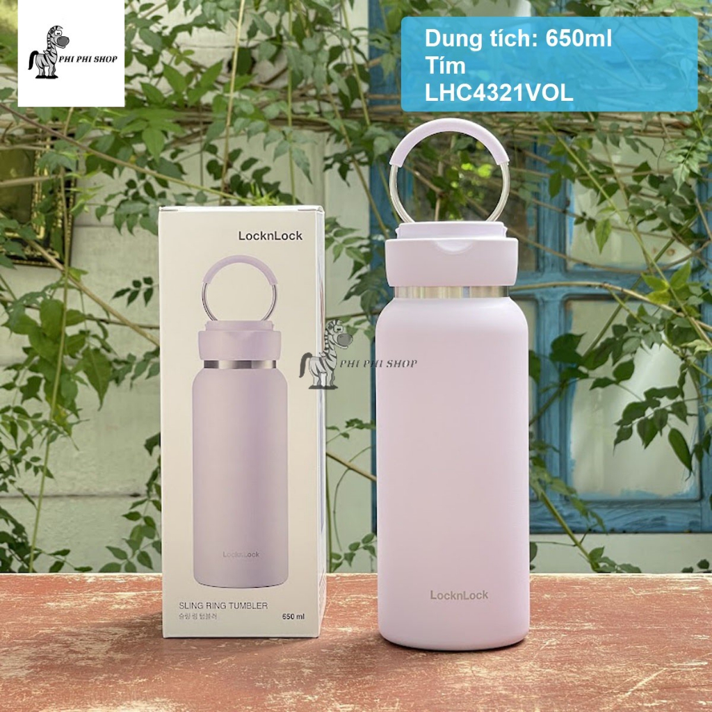 Bình giữ nhiệt LocknLock Sling Ring có quai xách 650ml LHC4321 và 800ml ...