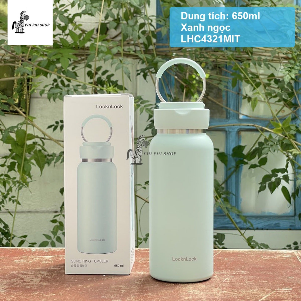 Bình giữ nhiệt LocknLock Sling Ring có quai xách 650ml LHC4321 và 800ml ...