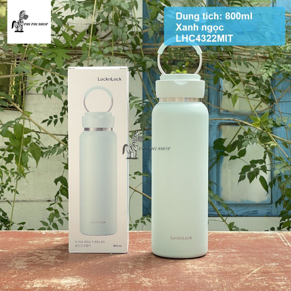 Bình giữ nhiệt LocknLock Sling Ring có quai xách 650ml LHC4321 và 800ml ...