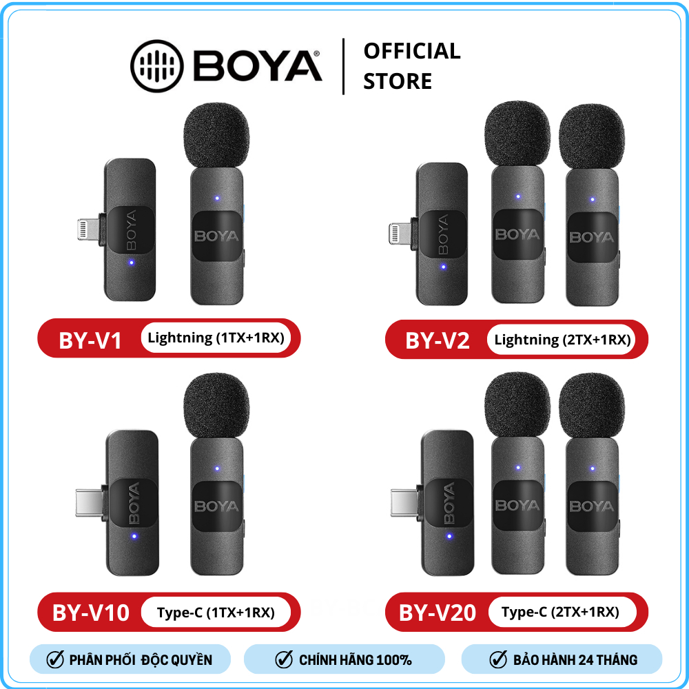 BOYA BY-V1/BY-V2/BY-V10/BY-V20 (V2.0) - Micro Không Dây Cài áo Mini ...