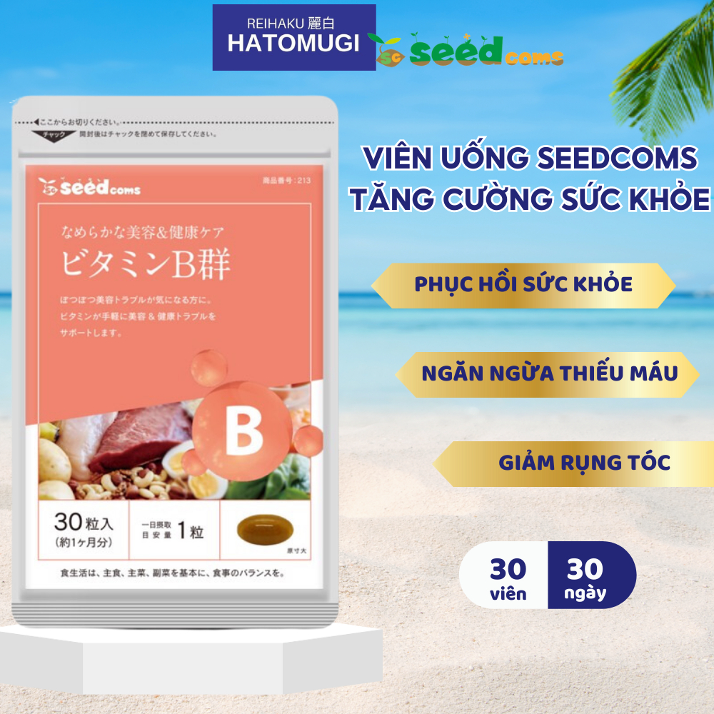 Viên uống bổ sung Vitamin B Seedcoms Nhật Bản ngăn ngừa thiếu máu, giảm ...