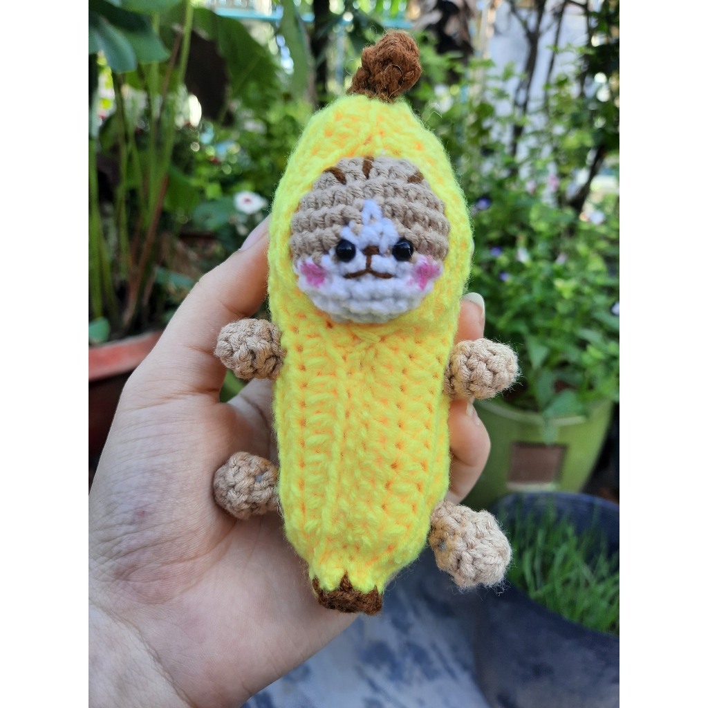 Móc khóa Mèo hapi hapi - mèo chuối - handmade len - amigurumi - crochet (Có chuông) | Shopee ...