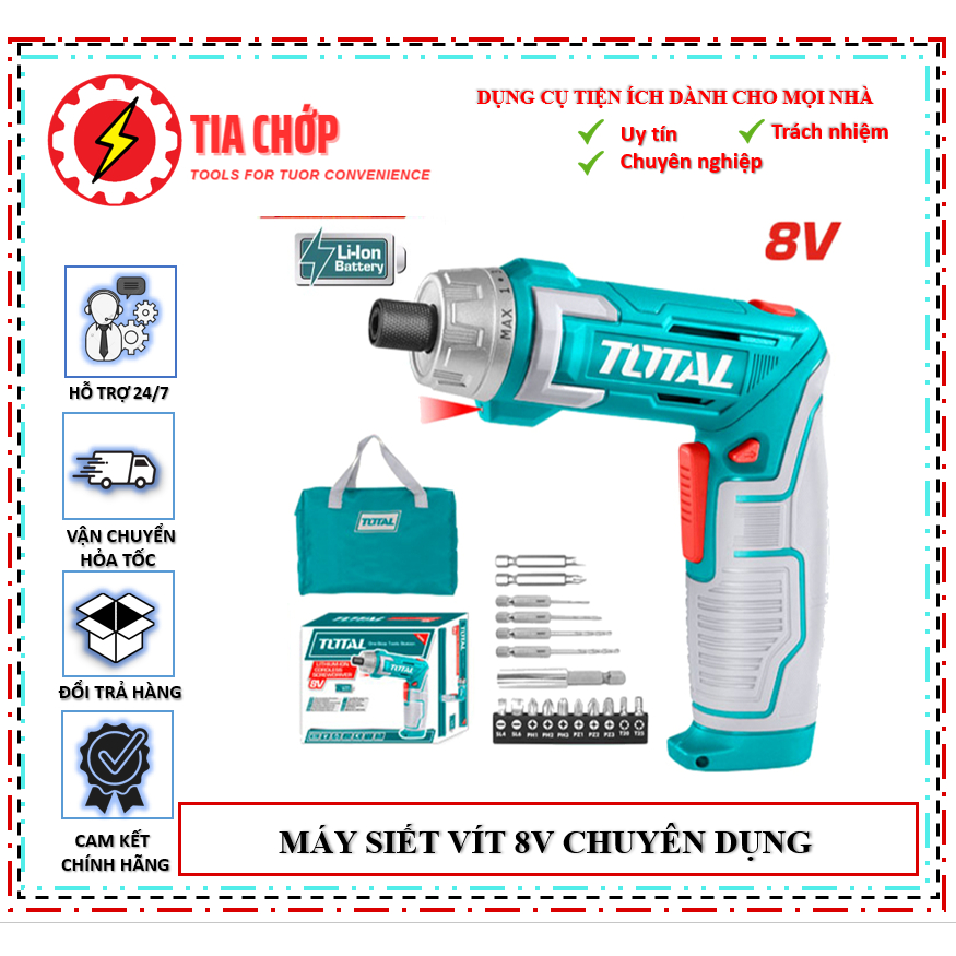 Máy Siết Vít Gập Dùng Pin 8V TOTAL / TSDLI0802 / Sản Phẩm Chưa Kèm Sạc ...