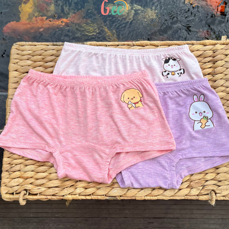 Set 3 chip đùi bé gái Gee cho bé từ 2 tuổi đến 15 tuổi, vải sợi tre, gỗ ...