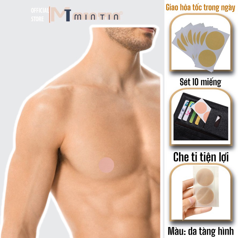 Dán Ti Nam mặc áo sơ mi - Set 10 miếng dán đầu ti vô hình bảo vệ ngực ...