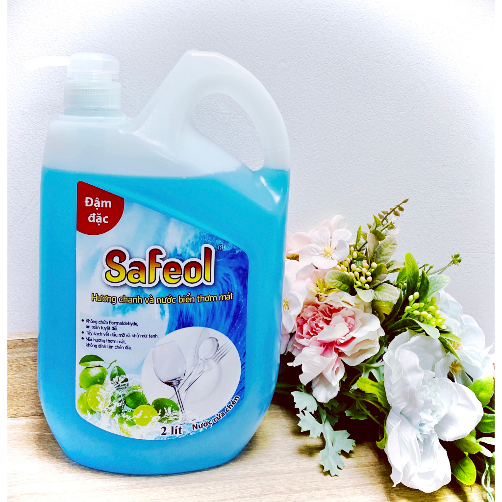 Nước rửa chén đậm đặc Safeol – Hương Chanh và nước biển thơm mát, Can 2 ...