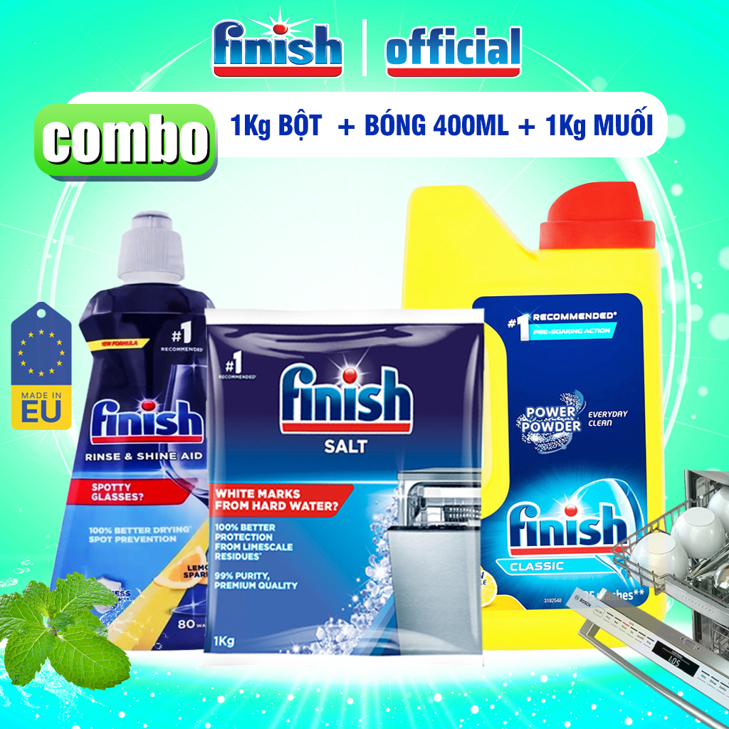 Combo Bột Rửa Chén Bát Hương Chanh Finish Classic 2.5 Kg/ 1 Kg Rửa Cực ...