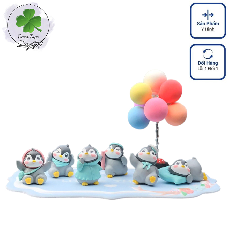 Trang trí ô tô-Set chim cánh cụt trang trí tablo ô tô, xe hơi,bàn học ...