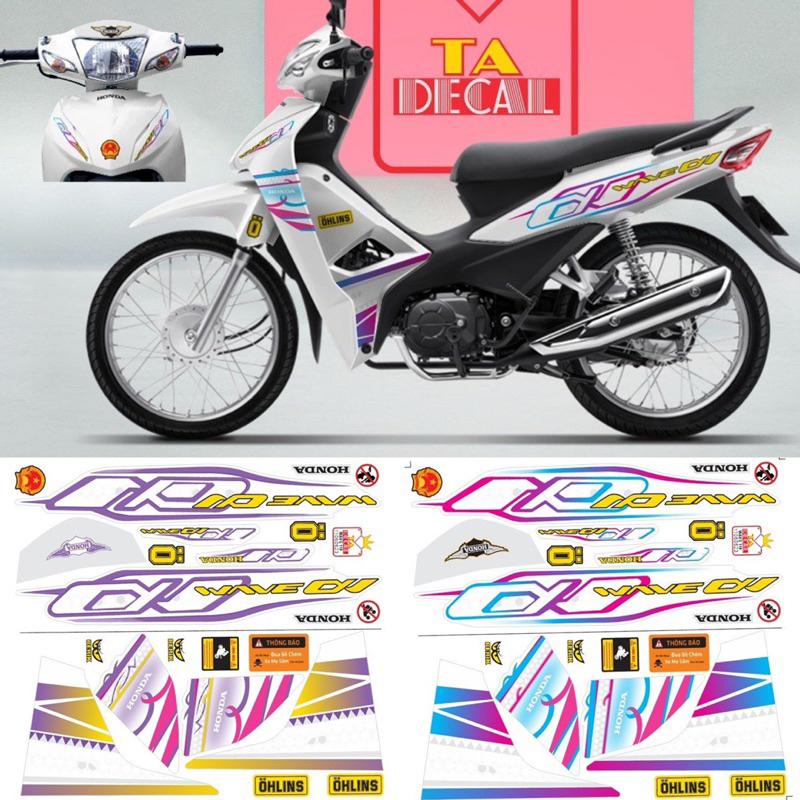 (Nhiều mẫu màu)Tem xe wave 110,tem 4 lớp chống nước siêu bóng cao cấp ...