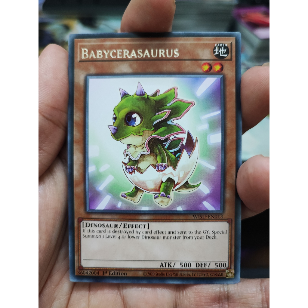 [Yugioh Funny Shop] 1 lá thẻ bài Babycerasaurus - WISU-EN013 - Rare 1st ...