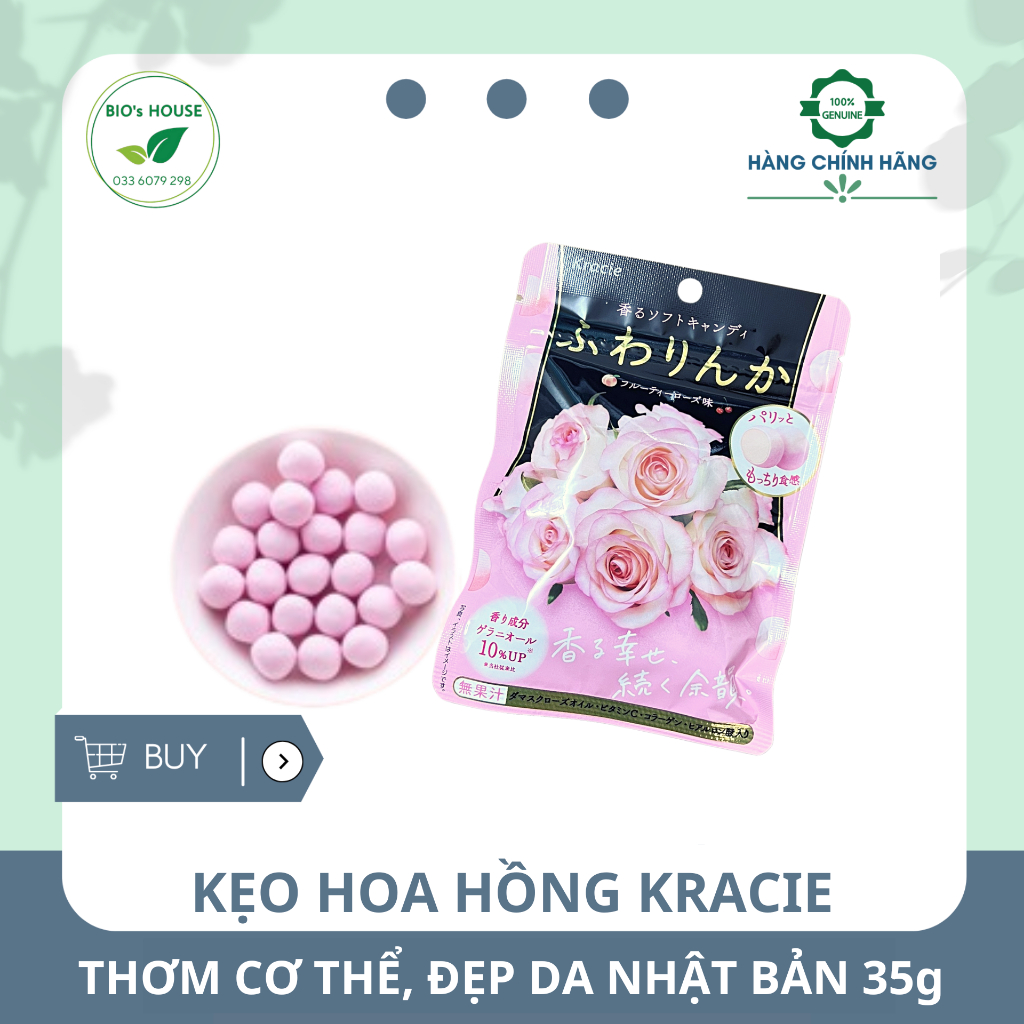Kẹo hoa hồng Kracie thơm cơ thể, đẹp da Nhật Bản 60g (date mới) | Shopee Việt Nam