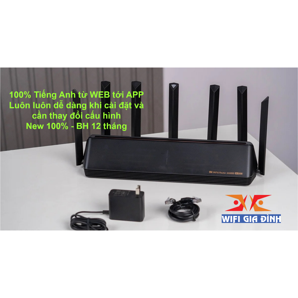 [BH 12 Tháng] - TIẾNG ANH - Bộ phát Wifi Router Xiaomi AX6000 AIoT băng ...