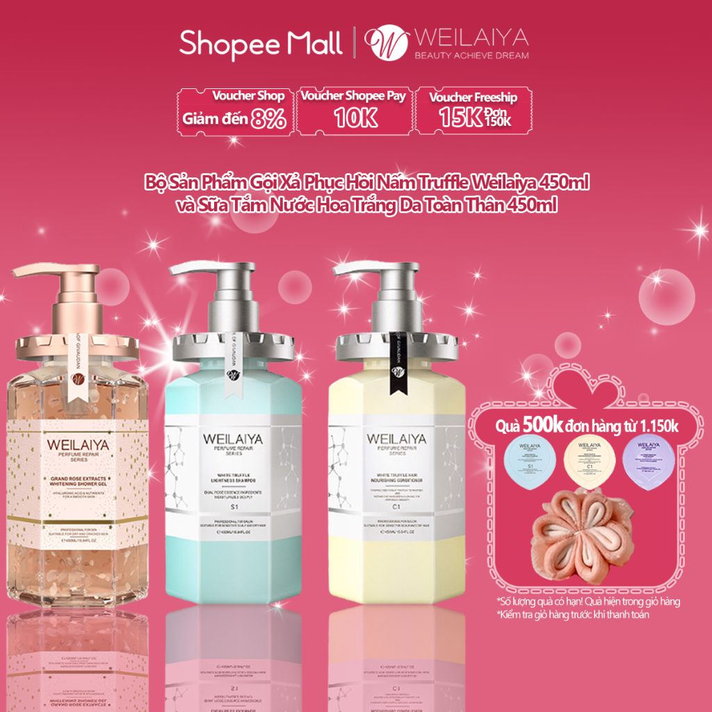 Bộ Sản Phẩm Chăm Sóc Tóc và Sữa Tắm Nước Hoa Trắng Da Toàn Thân Weilaiya 450ml | Shopee Việt Nam