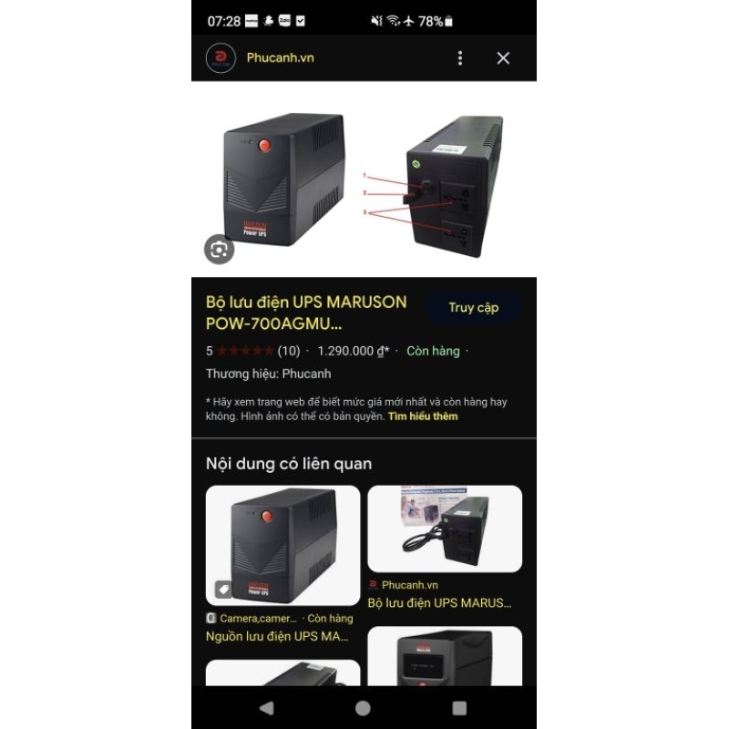 Kích điện ups Maruson 12vdc ra 220v 300w sài tốt sài hết bình mới ngắt ...