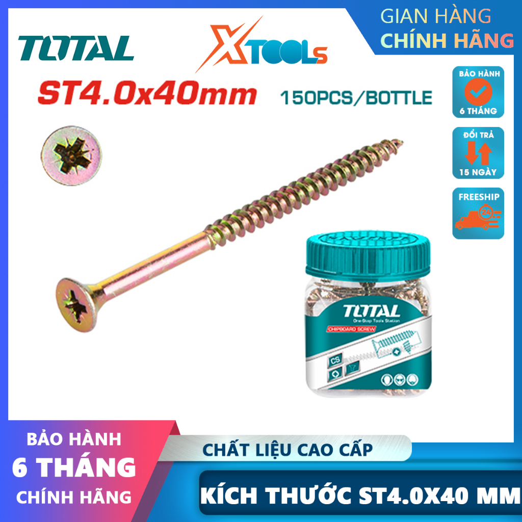 Bộ 150 vít ST4.0x40mm - TOTAL - WJBS4004011 | Shopee Việt Nam