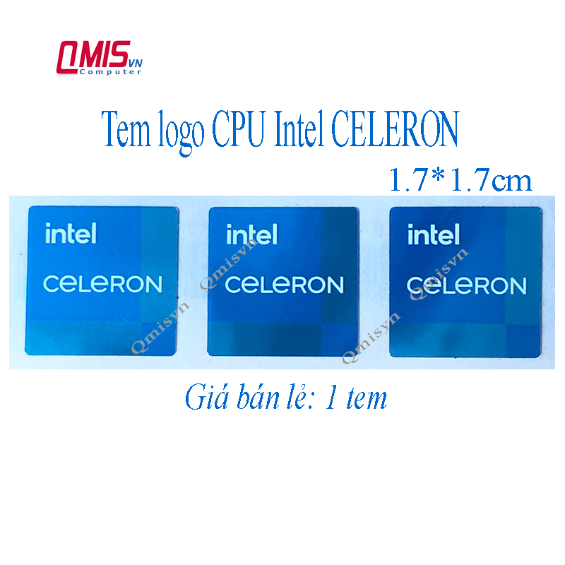 1 CÁI TEM LOGO CPU INTEL Celeron 1.7*1.7cm - Tem dán logo CPU cho ...