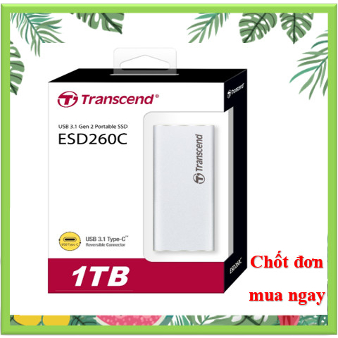 Ổ Cứng Di Động Gắn Ngoài 1TB SSD ESD260C USB 3.1 Gen 2 Type C Transcend | Shopee Việt Nam