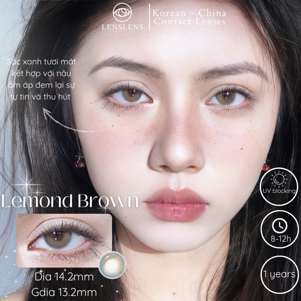 Lens Mắt Kính Áp Tròng Nâu Chanh Lemond Brown [ĐƠN 250K TẶNG CẶP LENS ...