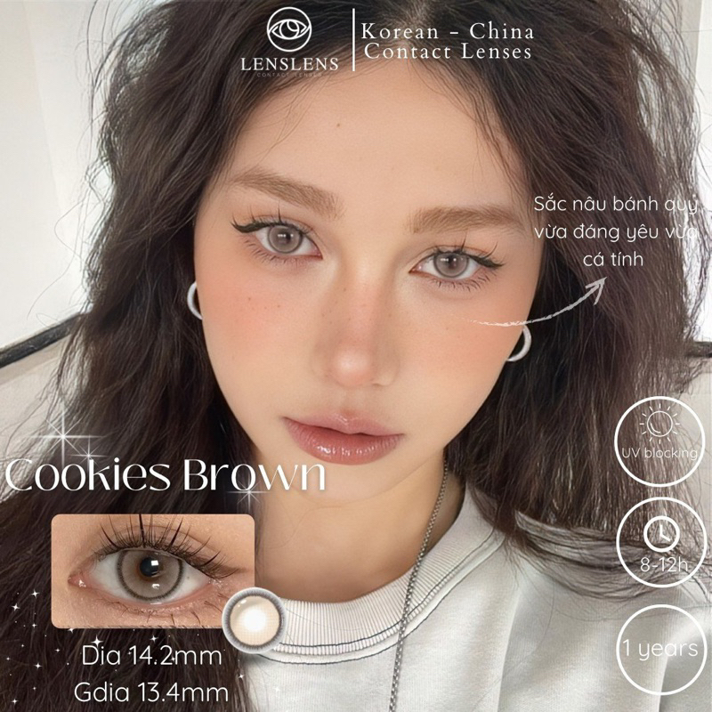 Lens Mắt Kính Áp Tròng Nâu Bánh Quy Cookies Brown | Shopee Việt Nam