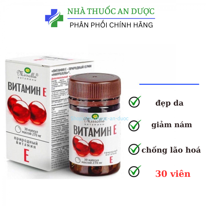 Vitamin E Mirrola Nga Hàm Lượng 270mg Giúp Trắn Sáng Da Chống Lão Hóa