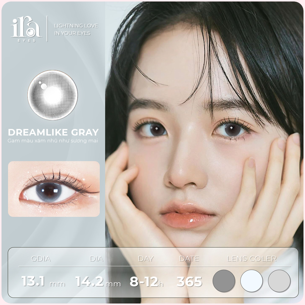 Kính Áp Tròng Lens IRA Dreamlike Gray _Silicone Hydrogel ( 0-8 độ) {Vui ...