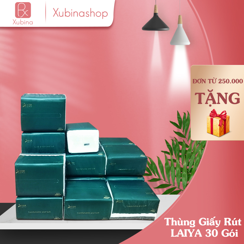 Giấy ăn Laiya thùng 30 gói giấy 4 lớp hàng nội địa Trung 420 tờ/gói | Shopee Việt Nam