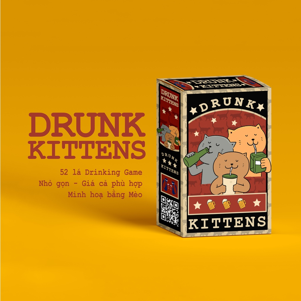 Bộ Bài Mèo Nhậu DRUNK KITTENS xinh xinh, drinking game việt hoá giá rẻ, bài cực đã 52 lá say ...