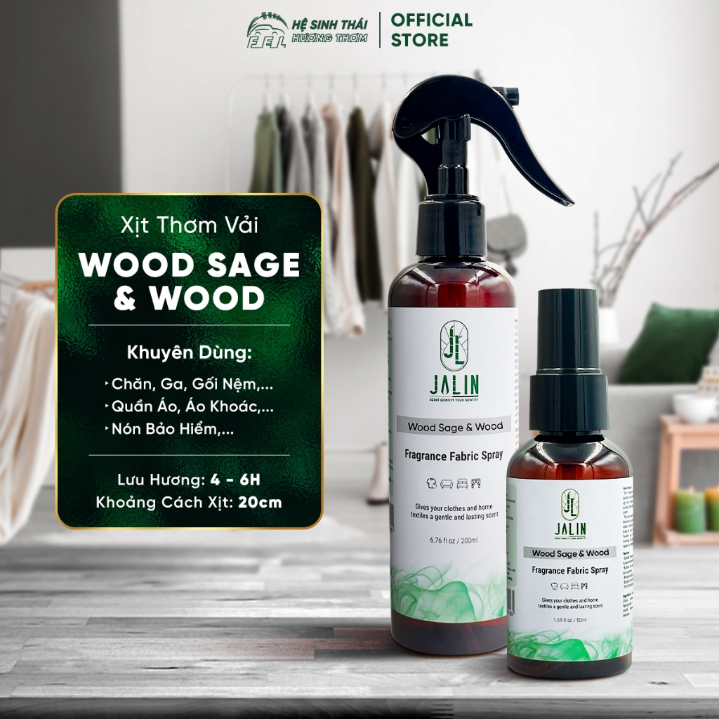 Tinh Dầu Xịt Thơm Vải Jalin Wood Sage & Wood (Hương Gỗ Bạch Đàn ...