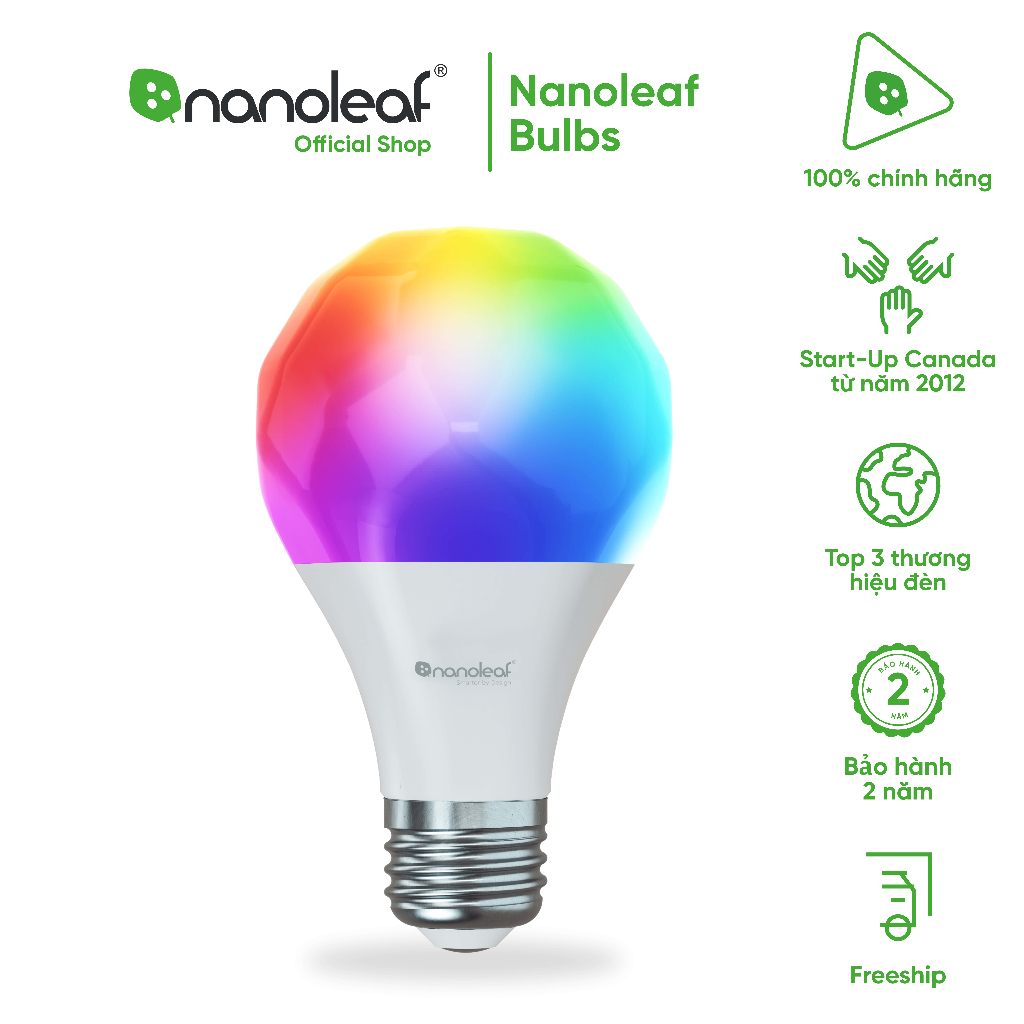 Bóng đèn LED thông minh Nanoleaf Essentials Bulbs 16 triệu màu | Shopee ...