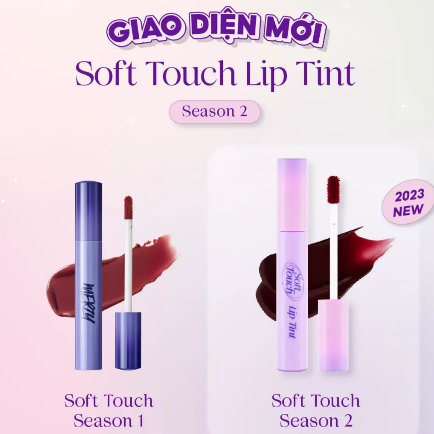 [New - Season 2] Son Kem Siêu Lì, Siêu Mịn Môi Merzy Soft Touch Lip Tint | Shopee Việt Nam