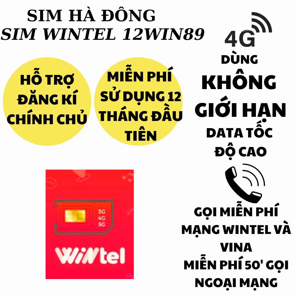 SIM 4G WINTEL 6WIN89/12WIN89 - KHÔNG GIỚI HẠN DUNG LƯỢNG DATA TỐC ĐỘ ...