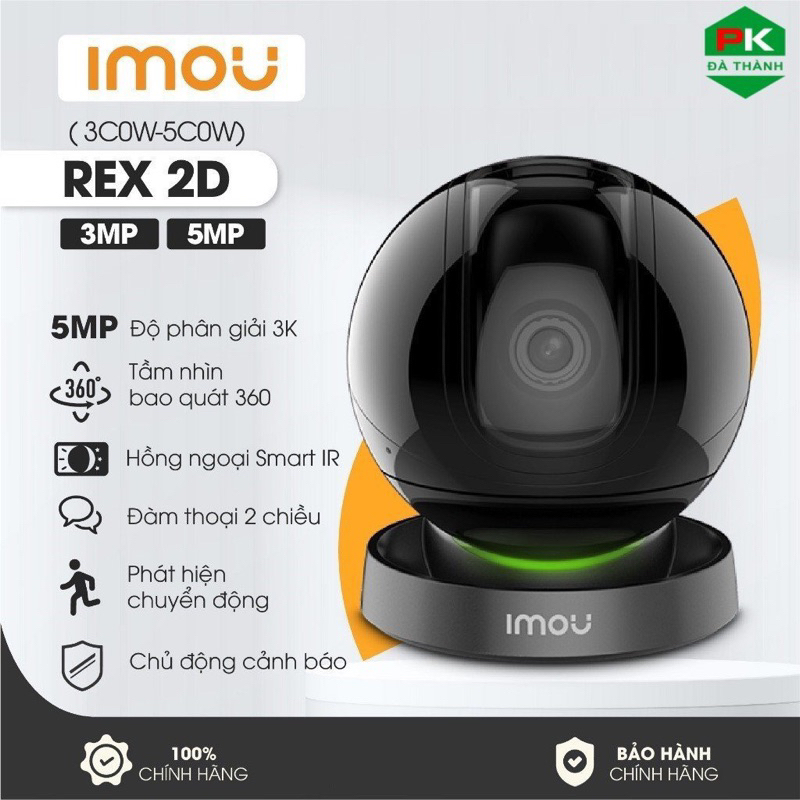 Camera IMOU REX 2D 3D 2E 3MP 5MP Phiên bản 2023 đàm thoại 2 chiều xoay ...