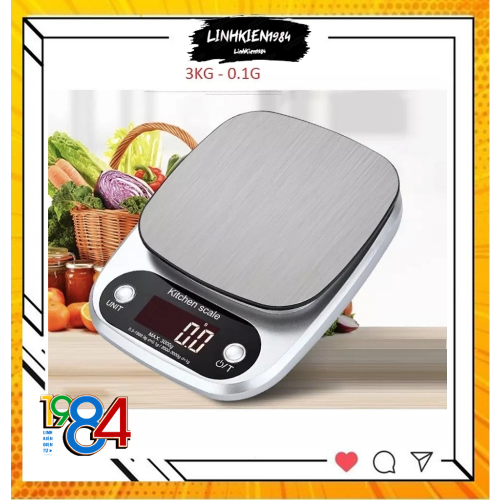 Cân điện tử mini 3kg/0.1g dùng trong nhà bếp | Shopee Việt Nam
