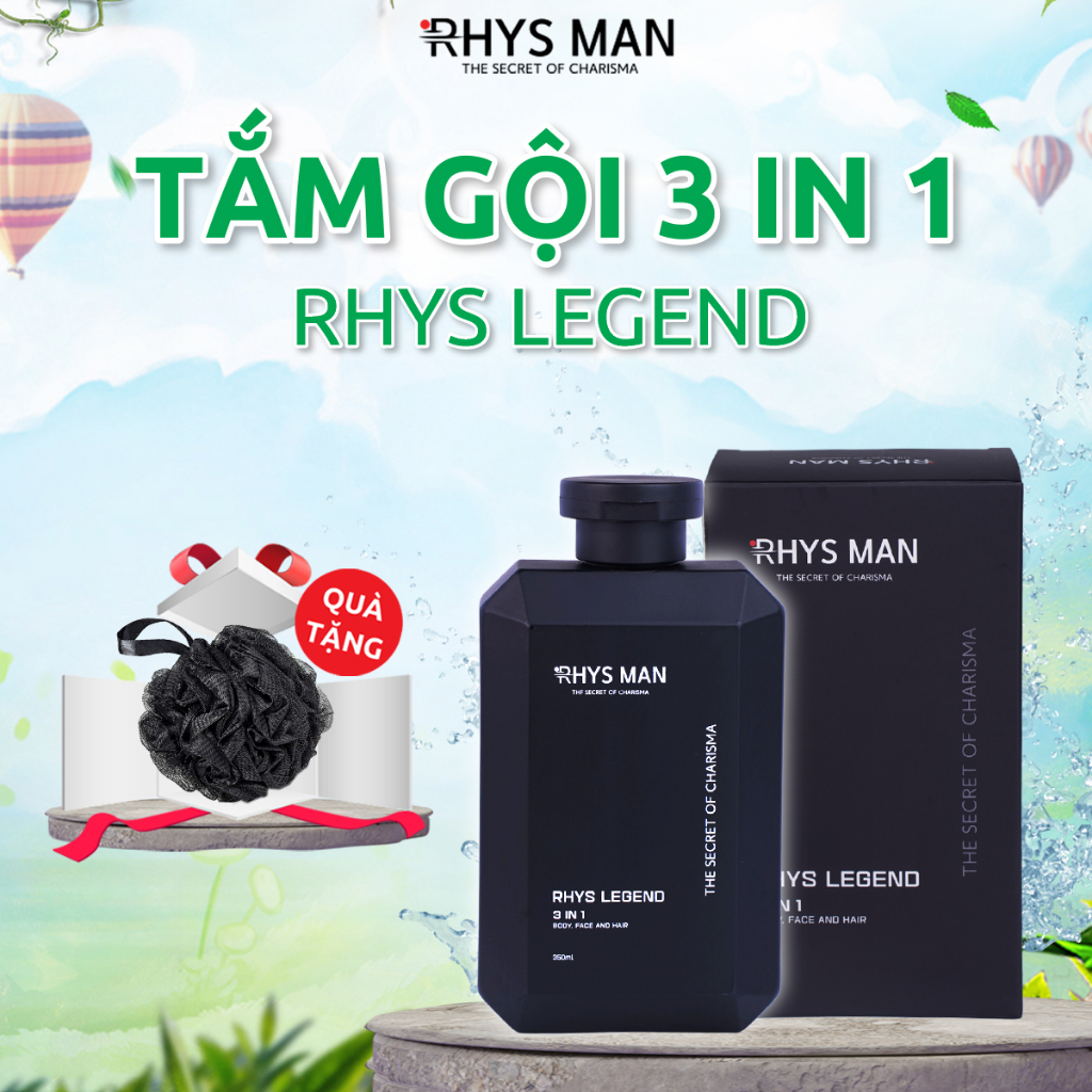 Sữa tắm gội nam RHYS MAN hương nước hoa 3 in 1 Rhys Legend 350ml ...