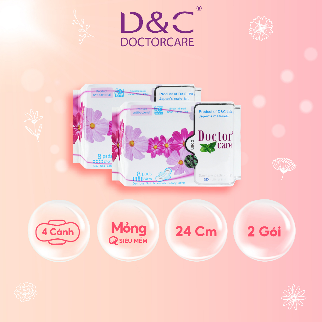 Băng vệ sinh thảo dược D&C Doctor Care ban ngày 24cm Combo 2 gói ...
