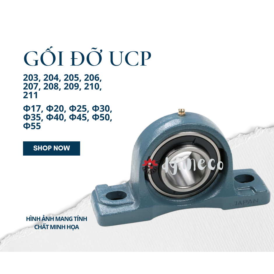 🔼vòng bi 『 bạc đạn 』 gối đỡ UCP203, UCP204, UCP205, UCP206, UCP207, UCP208, UCP209, UCP210 ...