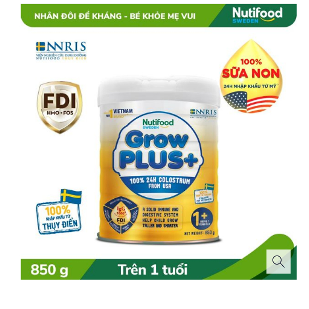 Sữa Bột Nutifood GrowPLUS 1+ Sữa Non Tăng Đề Kháng 800g - Trên 1 Tuổi - Tăng Cường Hệ Miễn Dịch ...