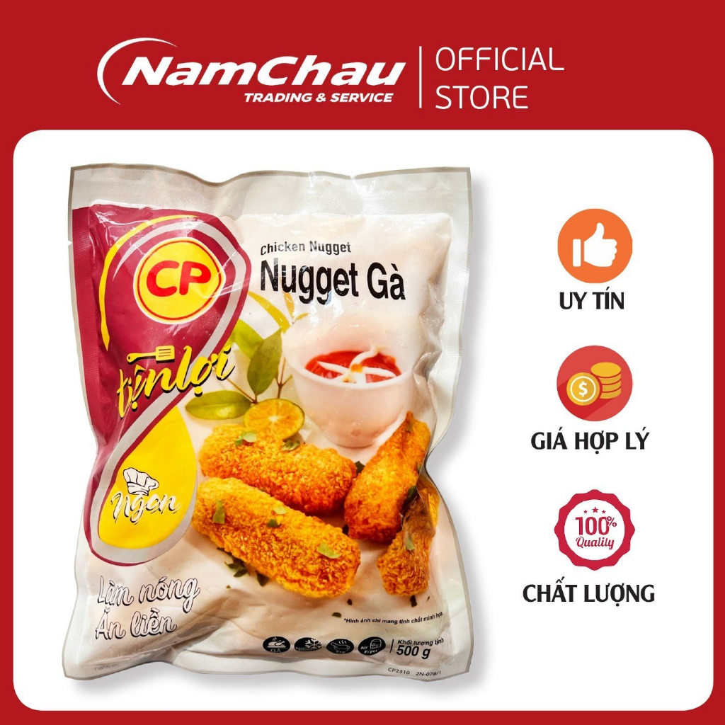 Nugget gà 500gr CP, gà rán trẻ em ưa thích, không cần rã đông chế biến ...