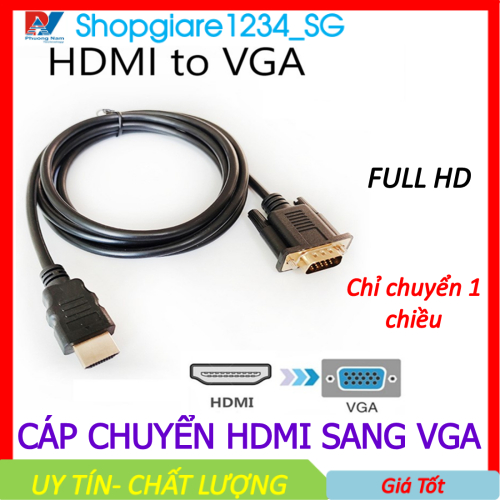 Cáp Chuyển HDMI Ra VGA 1.8m, Hdmi to vga | Shopee Việt Nam