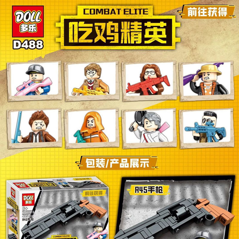 Đồ chơi lắp ráp Pubg Doll D488 army lính trọn bộ 8 hộp xếp mô hình và ...