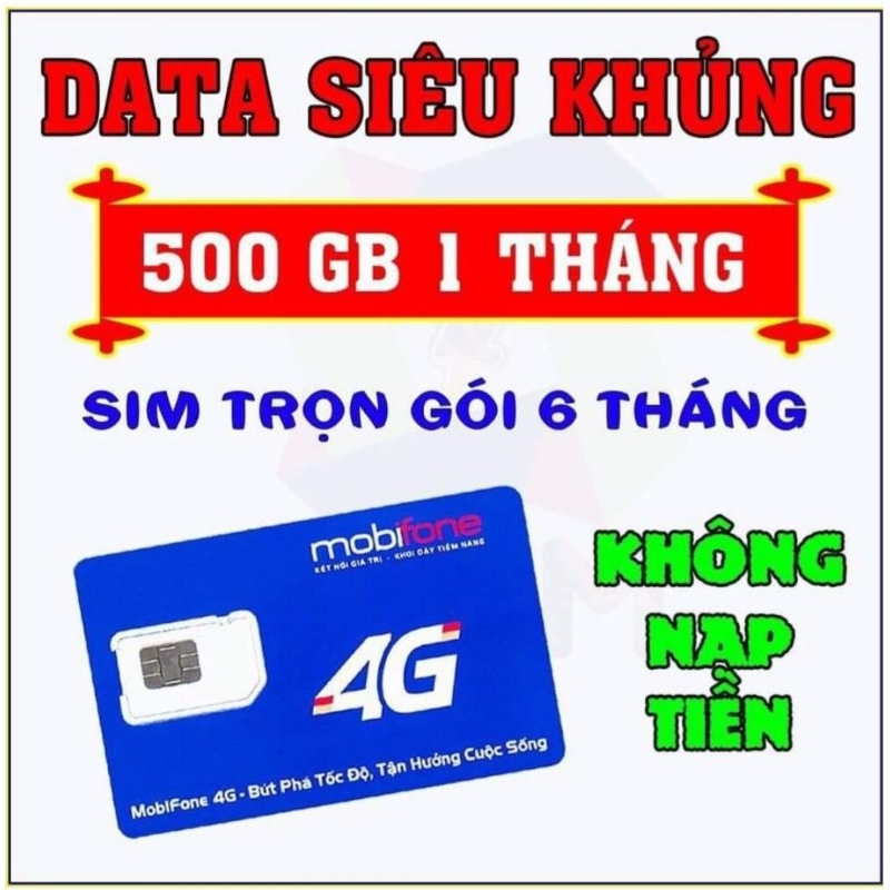SIM 4G MOBIFONE 6MDT150_ 500GB/ tháng( Miễn phí sử dụng 6 tháng) | Shopee Việt Nam