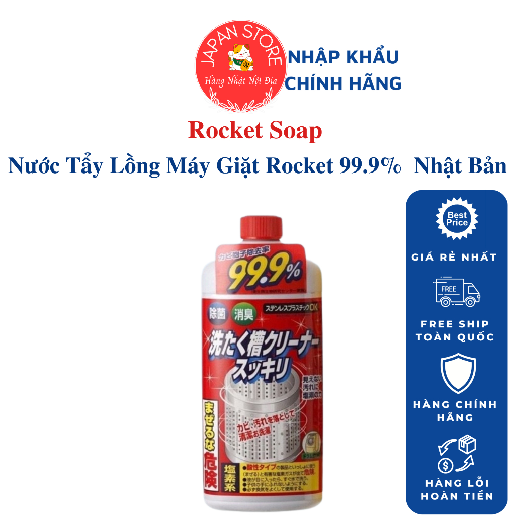 Nước Tẩy Lồng Máy Giặt Rocket 99.9% Nhật Bản | Shopee Việt Nam