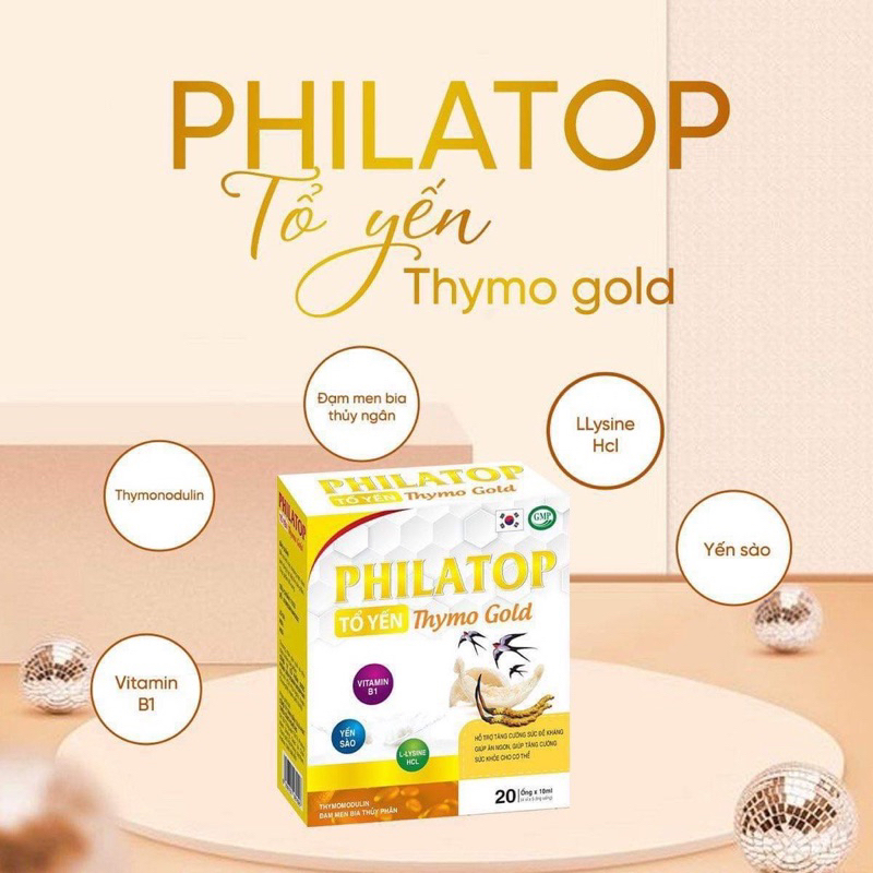 PHILATOP TỔ YẾN Thymo Gold hôph 20 ống ăn ngủ ngon, bồi bổ cơ thể tăng ...