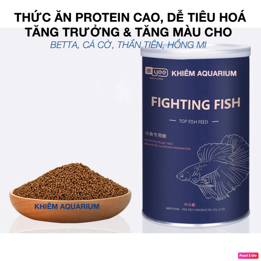 Thức ăn Yee Fighting Fish hộp 90g cho Guppy, Betta, hàm lượng đạm cao ...